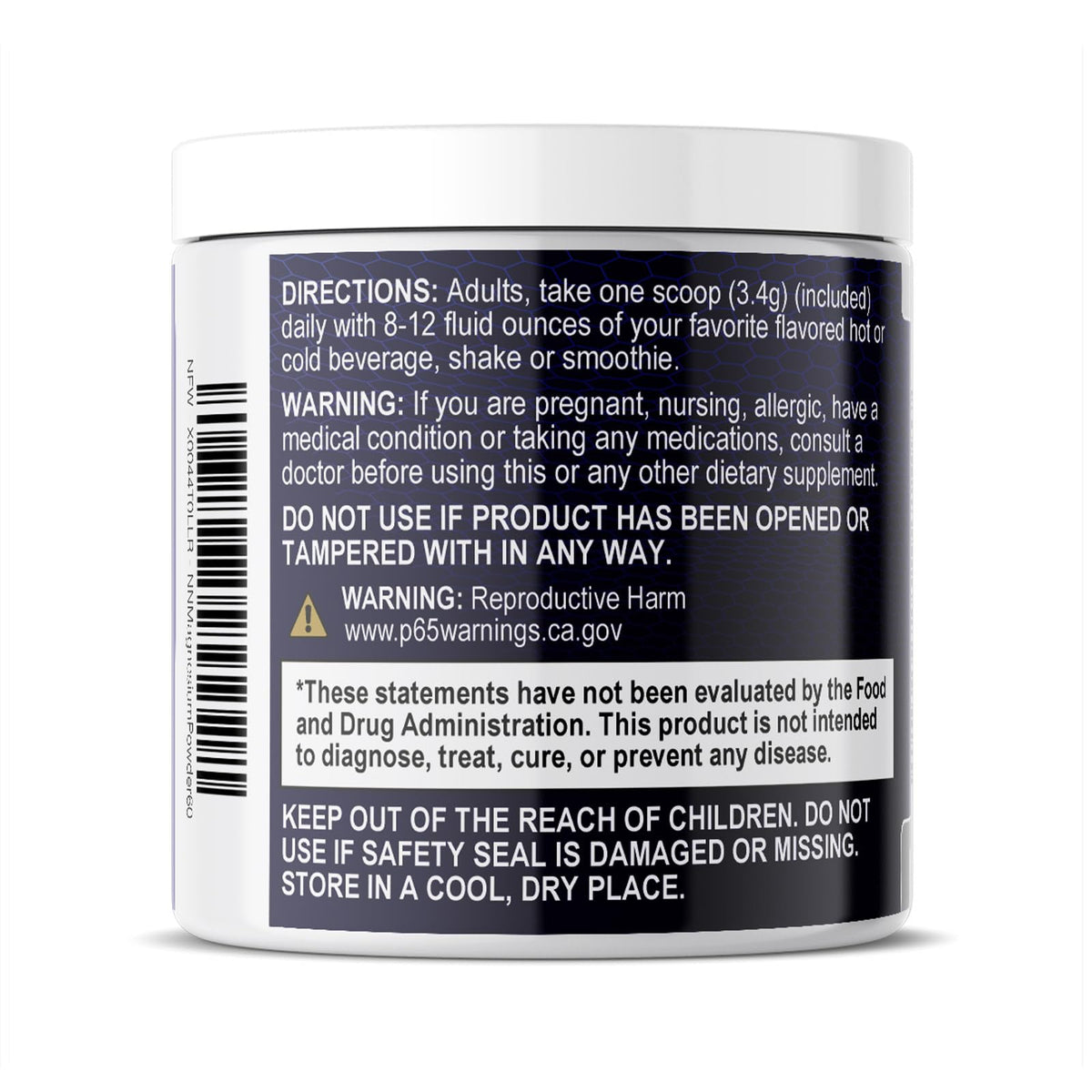 60 servings of magnesium citrate for energy