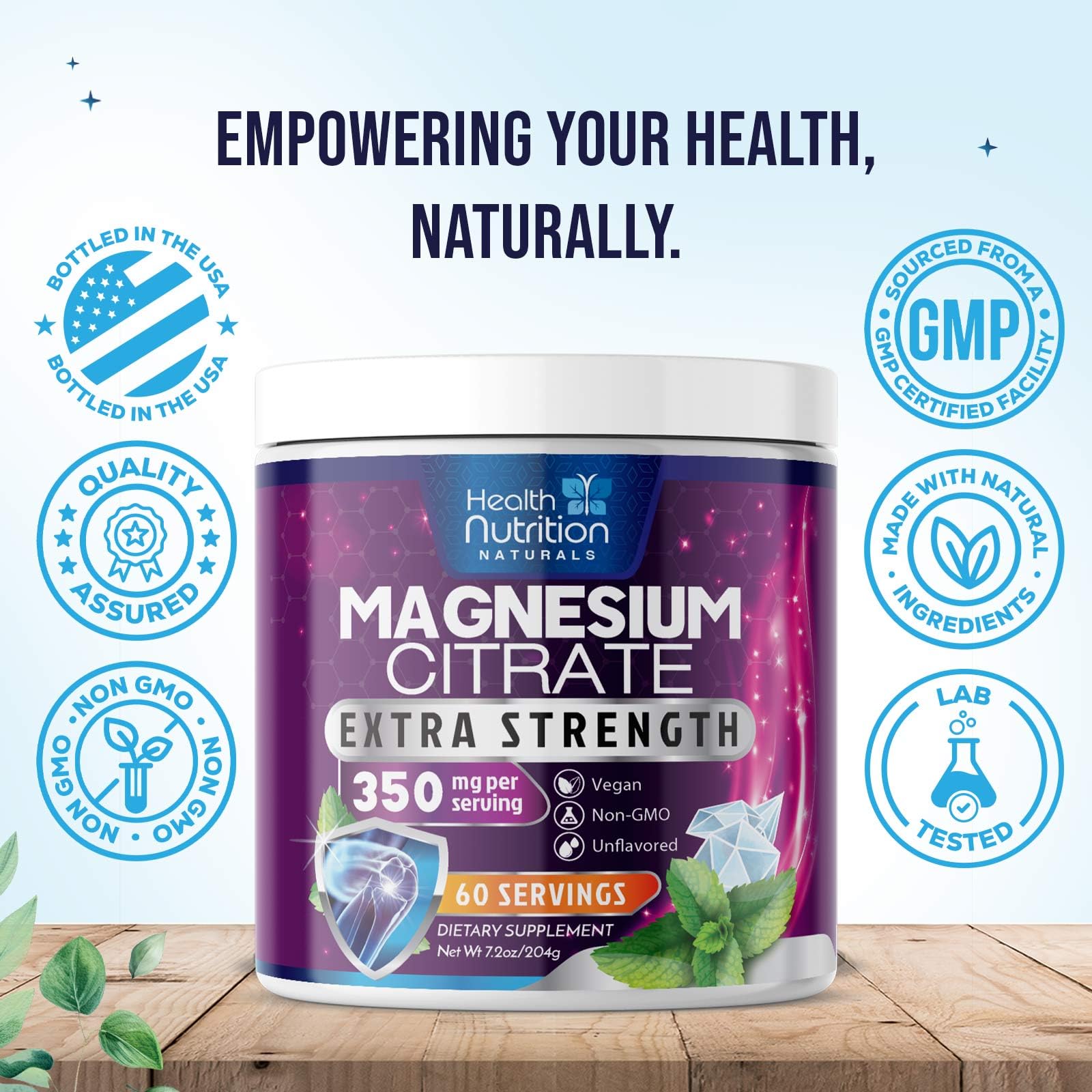 60 servings of magnesium citrate