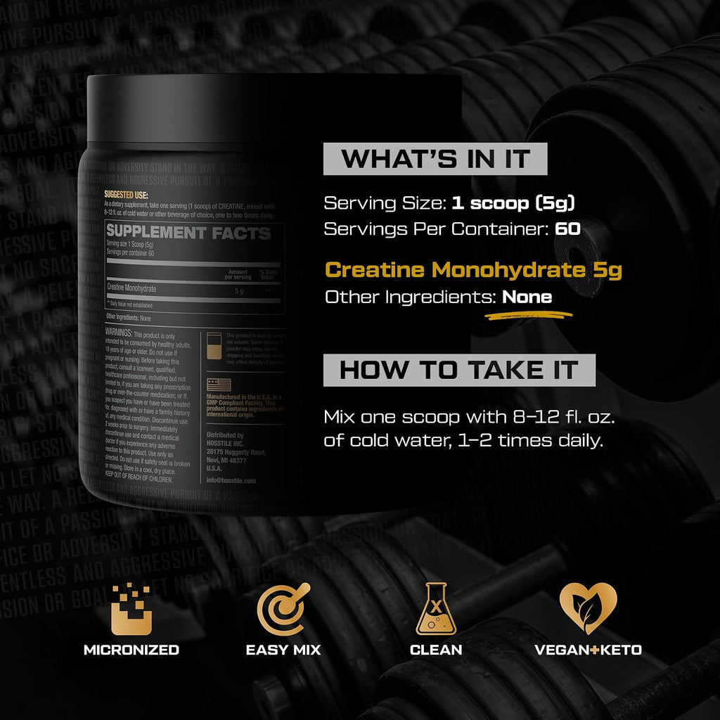 60 servings of pure creatine monohydrate