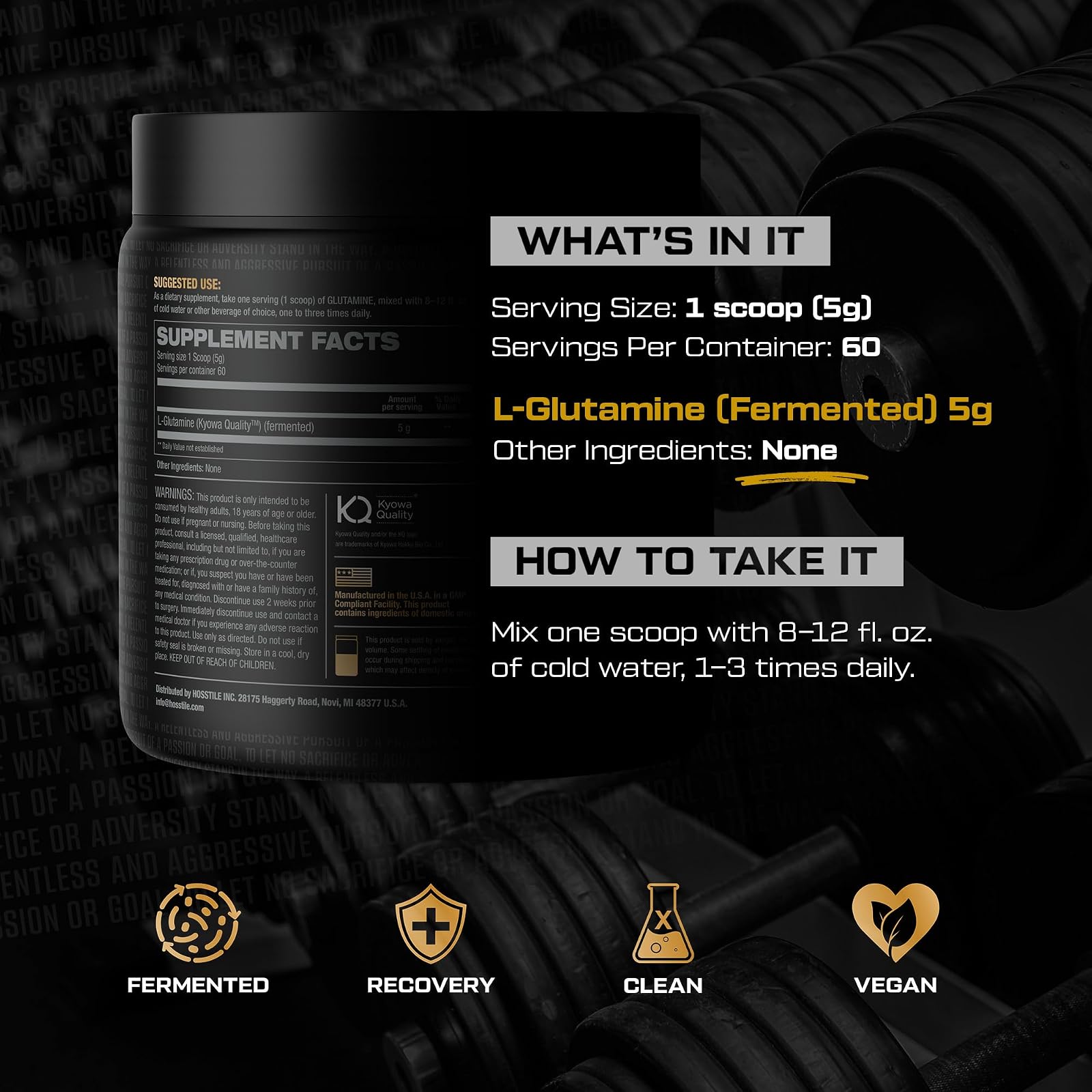 60 servings of pure L-Glutamine