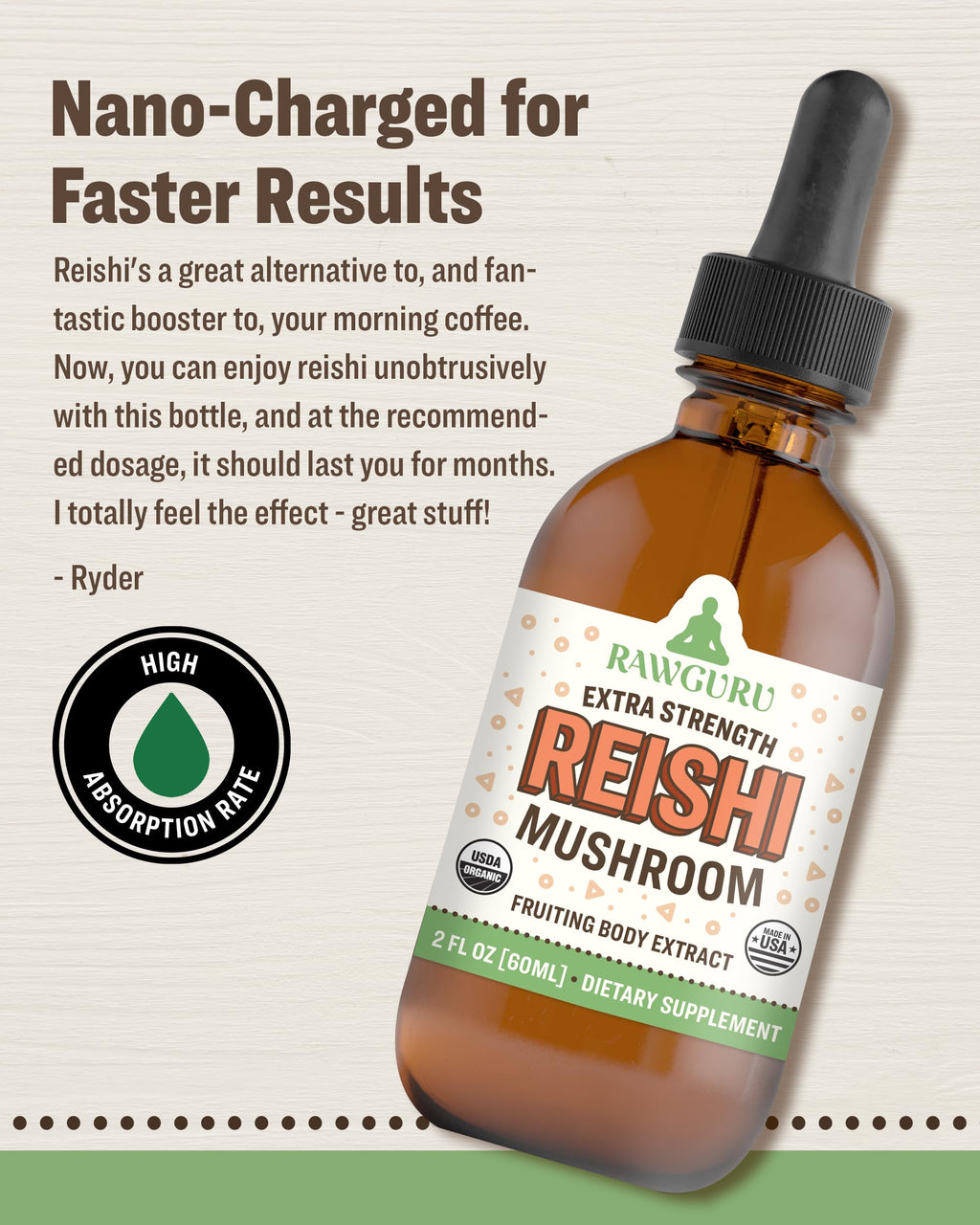 60 servings of reishi mushroom extract