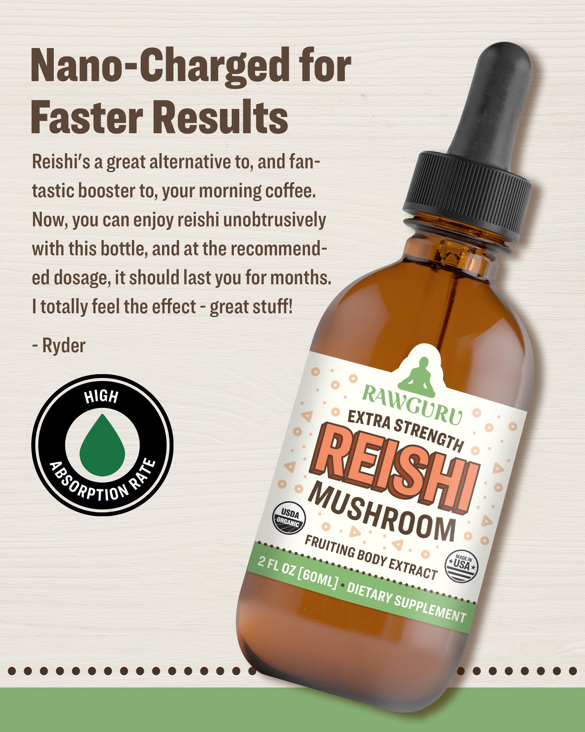60 servings of reishi mushroom extract