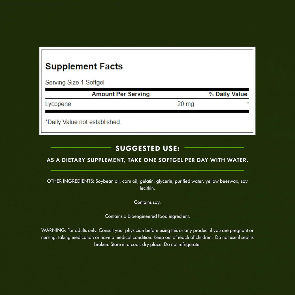 60 softgels of Lycopene benefits