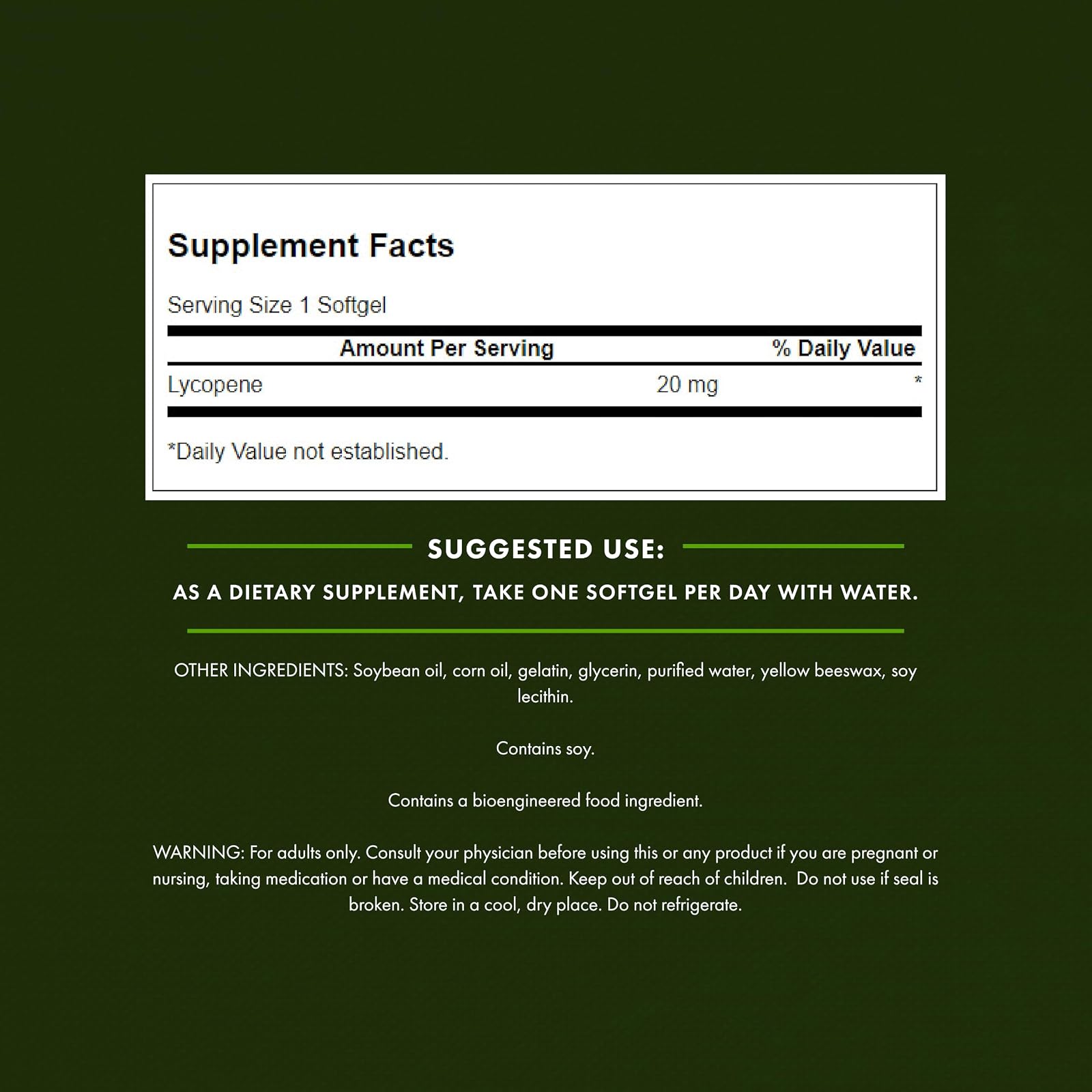 60 softgels of Lycopene benefits
