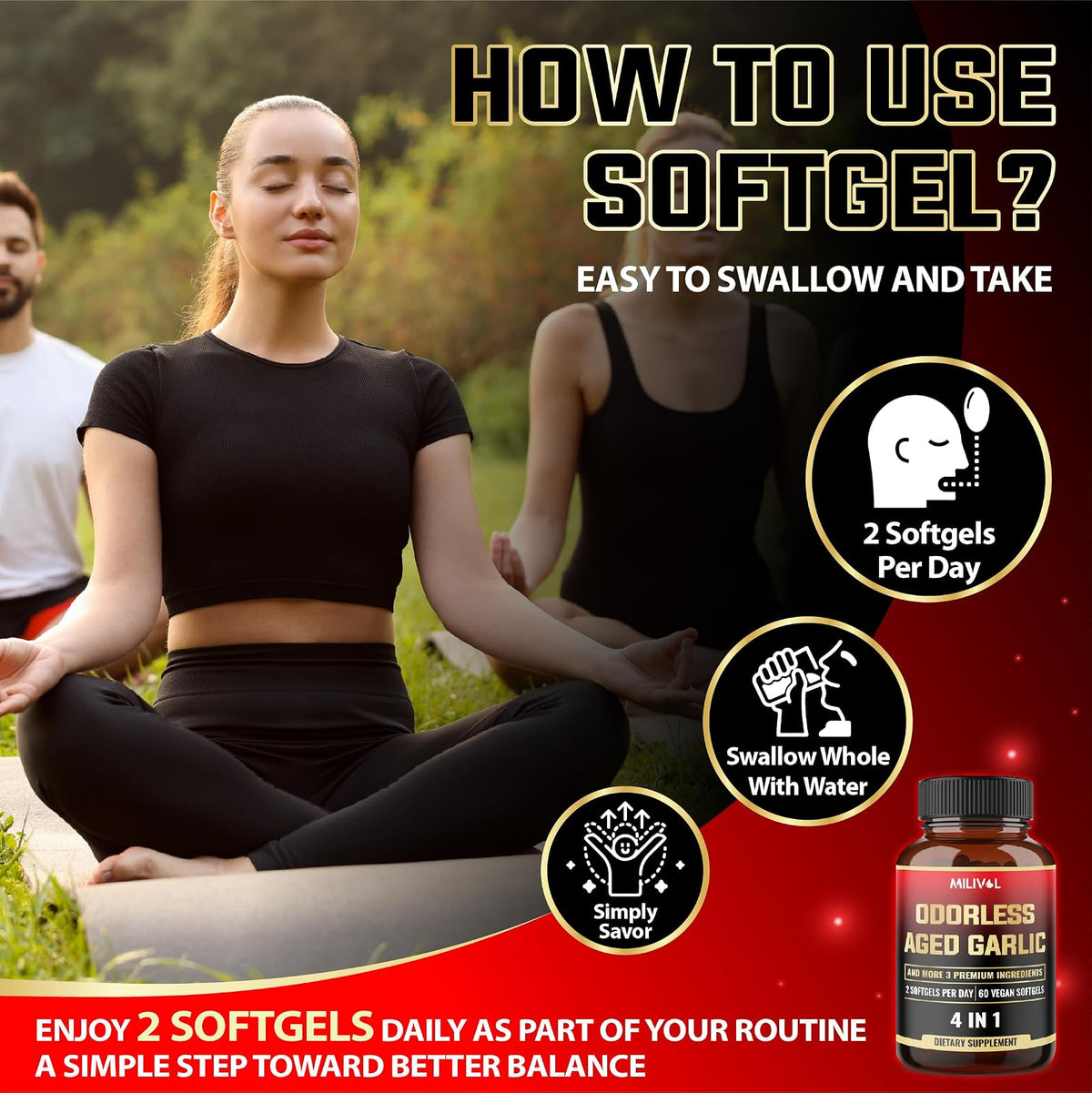 60 softgels of premium garlic extract