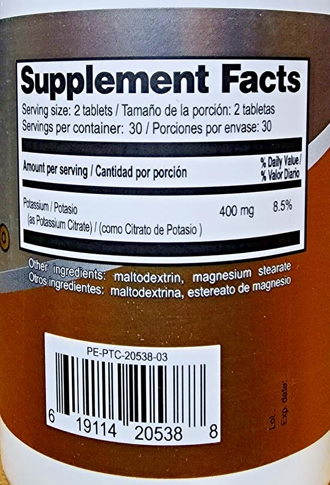60 tablets for convenient potassium intake