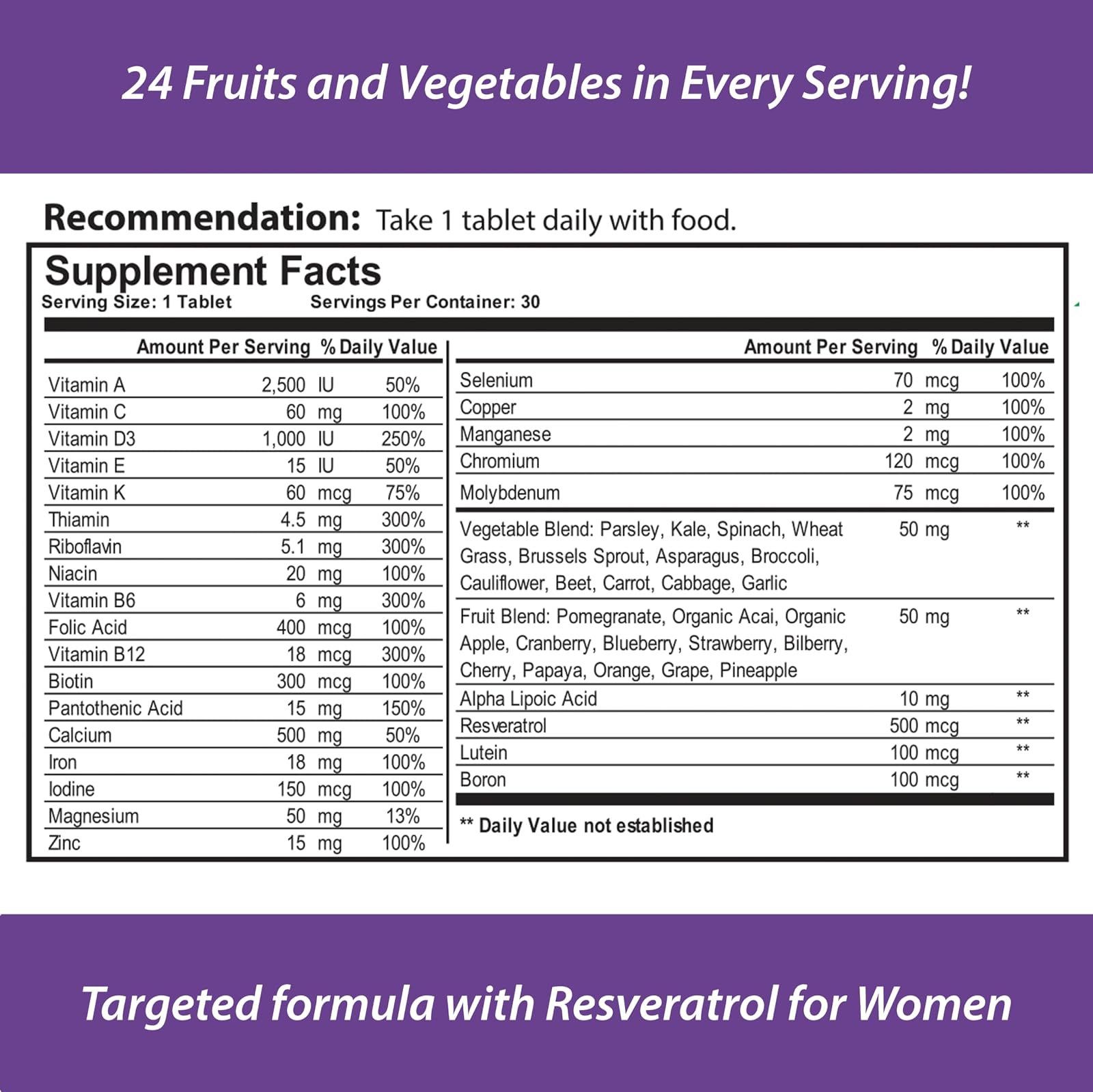 60 tablets for daily nutrition