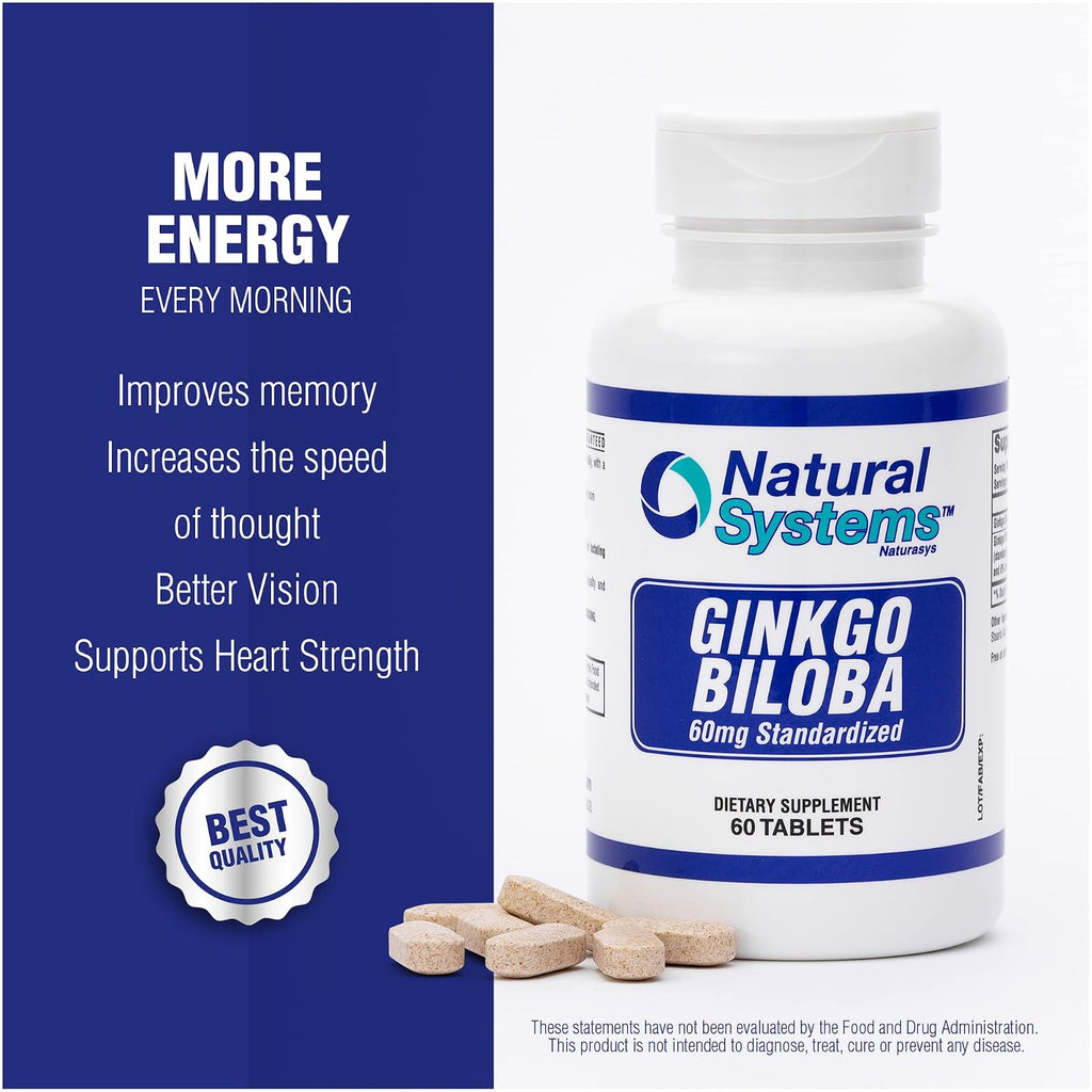 60 tablets Ginkgo Biloba dosage