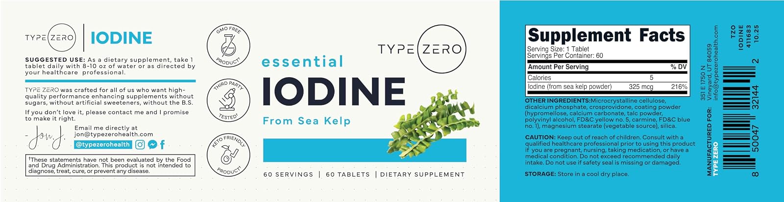60 tablets of essential iodine