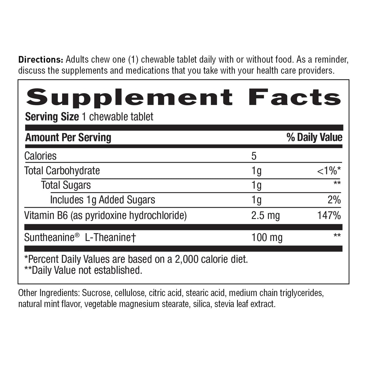 60 tablets of l-theanine for daily use