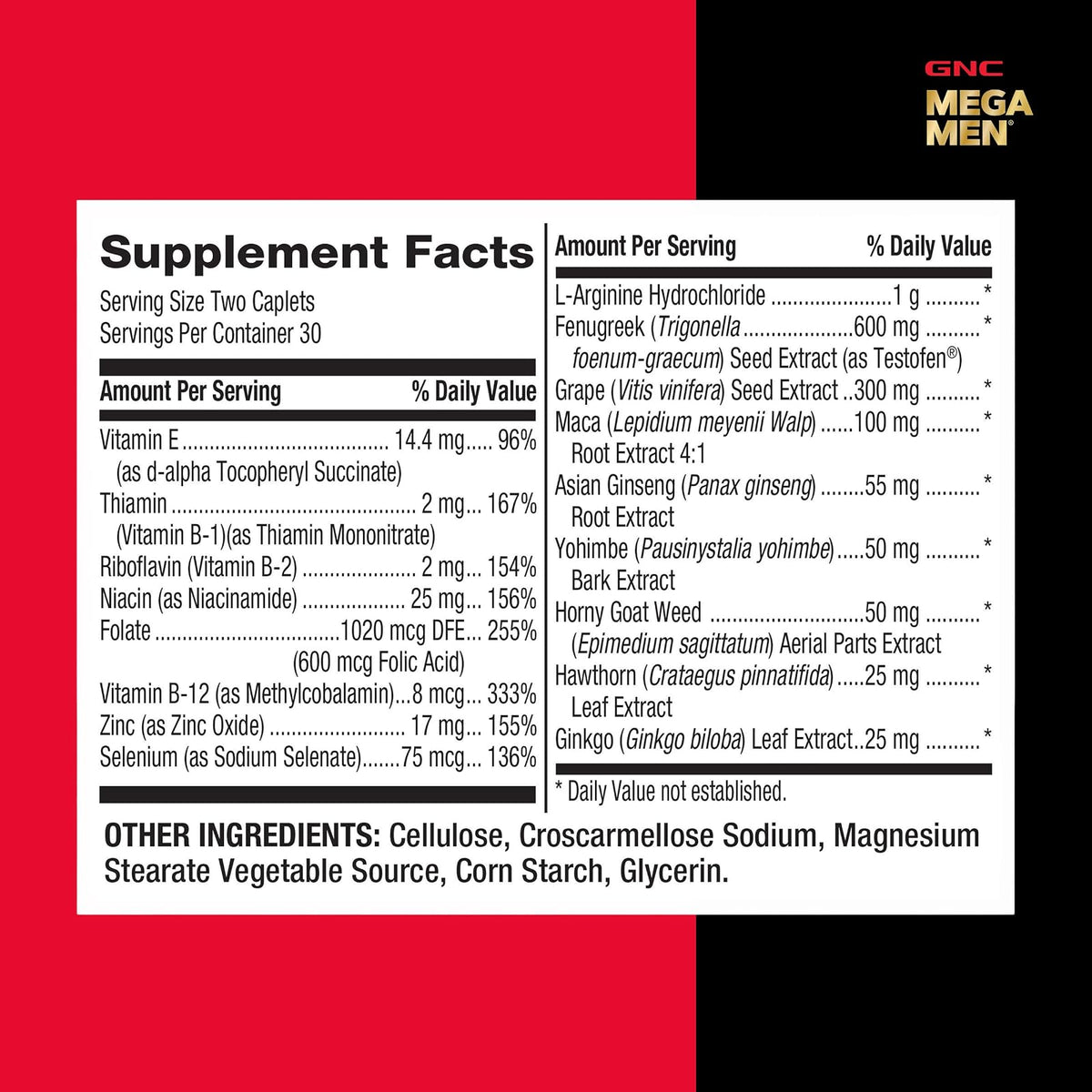 60 tablets of men's multivitamin