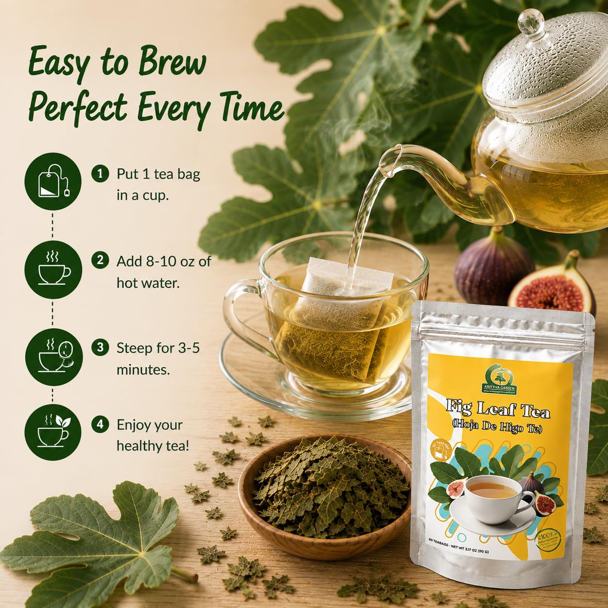 60 teabags of fig leaf tea