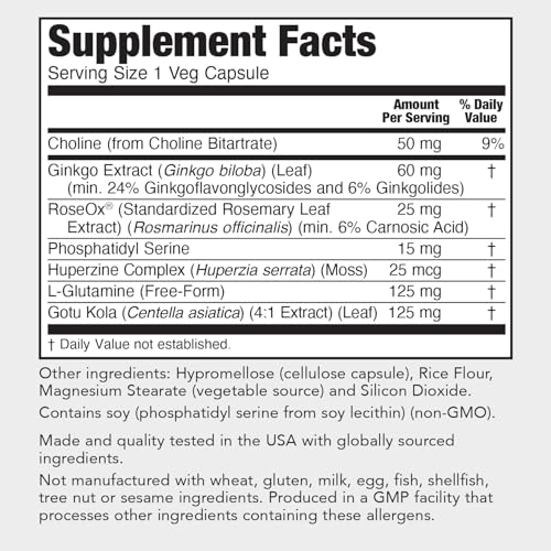 60 veg capsules for brain health