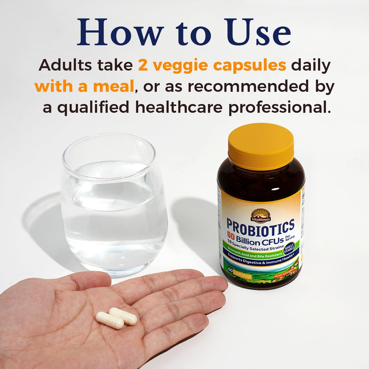 60 veg capsules of probiotics