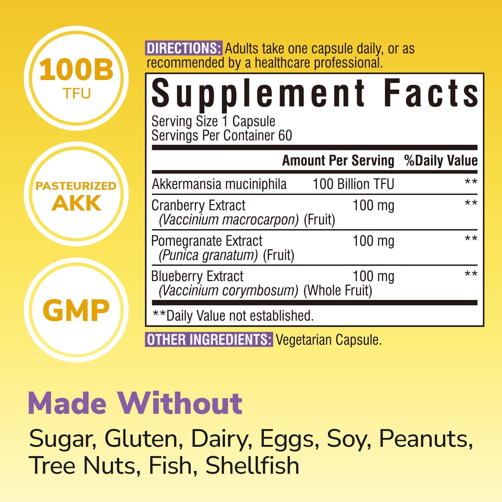 60 vegan capsules of Akkermansia probiotics