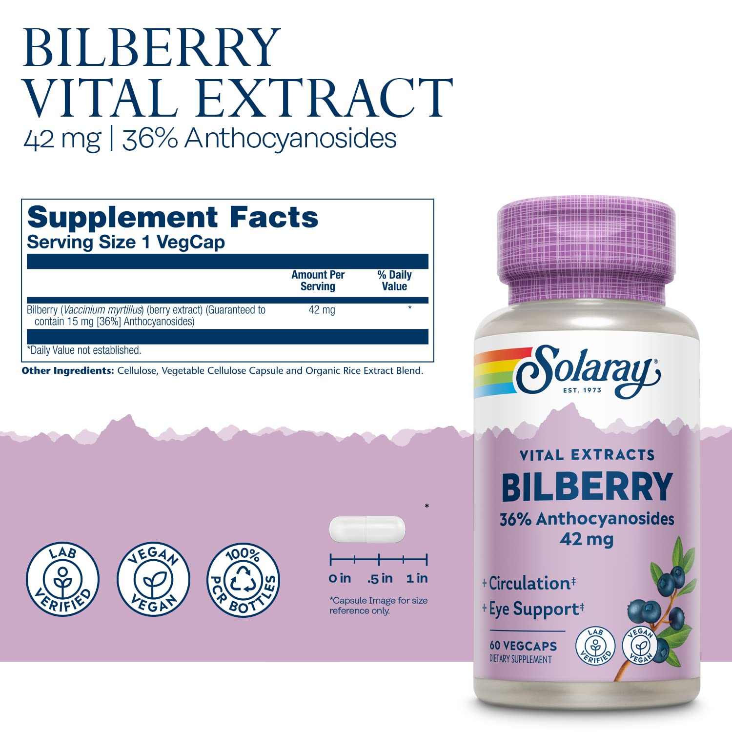 60 vegan capsules of bilberry extract