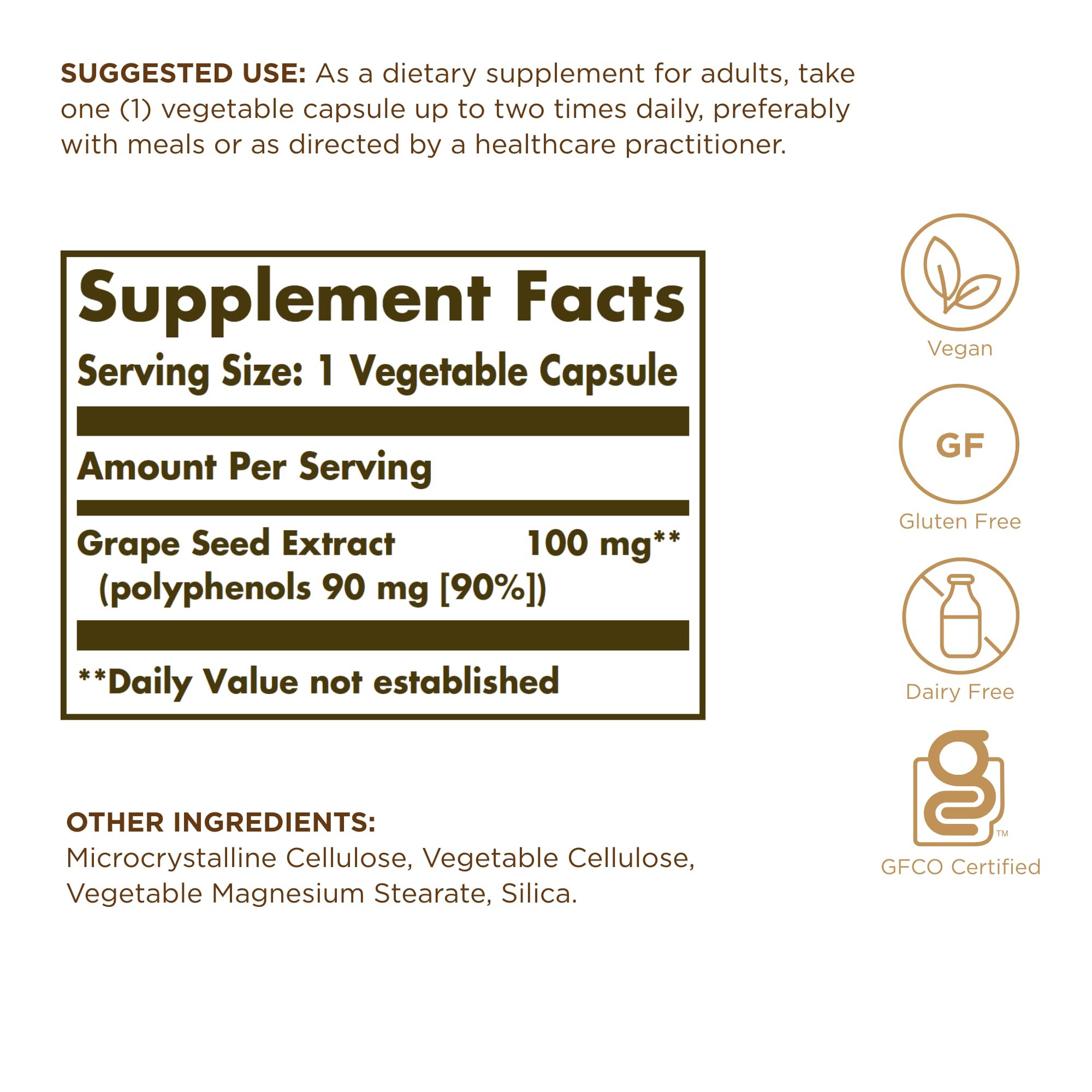 60 vegetable capsules grape seed extract