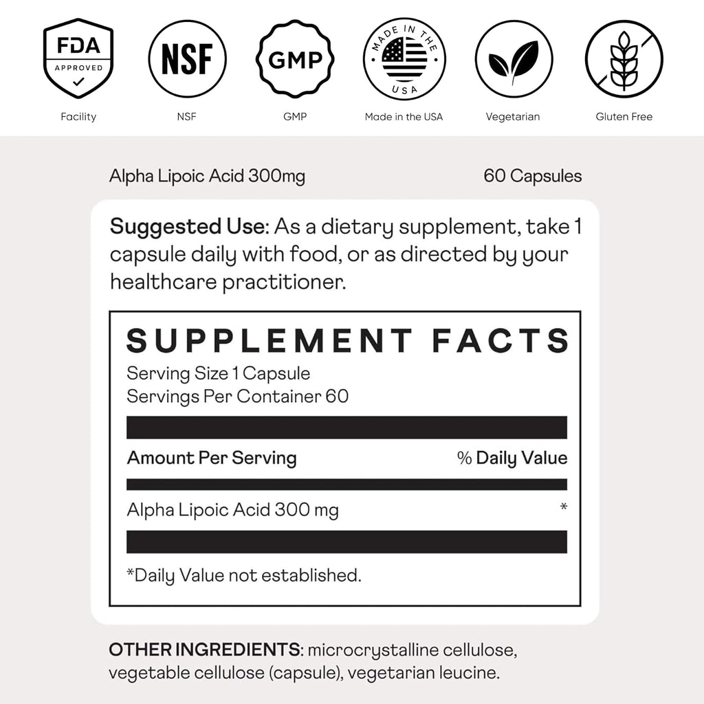 60 vegetarian capsules alpha lipoic acid