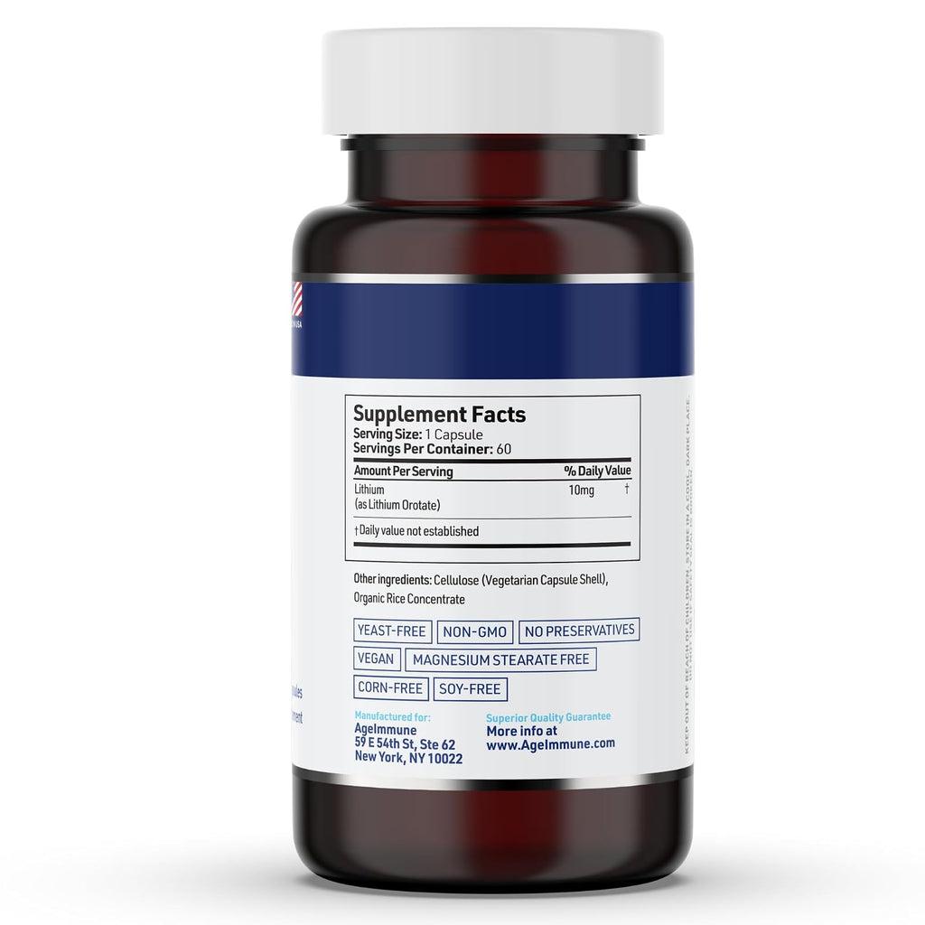 60 vegetarian capsules of lithium