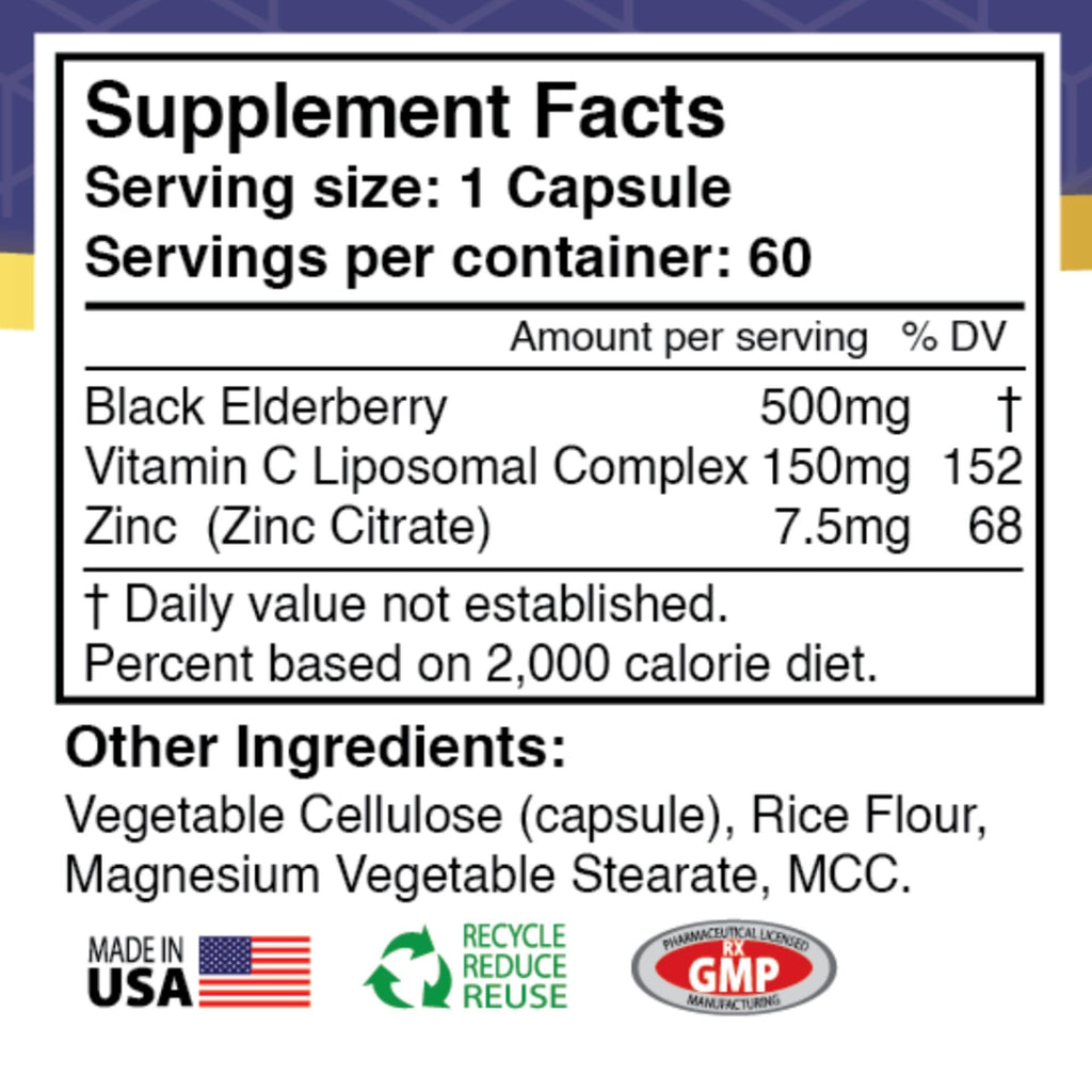 60 veggie capsules of elderberry