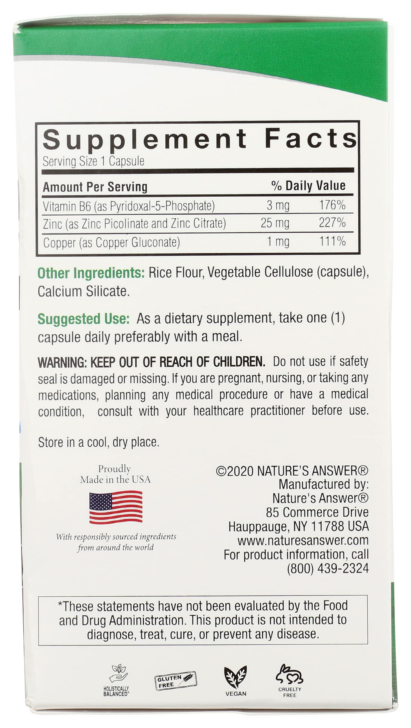 60 veggie capsules of zinc