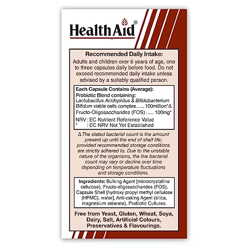 60 vegicaps of Health Aid probiotics