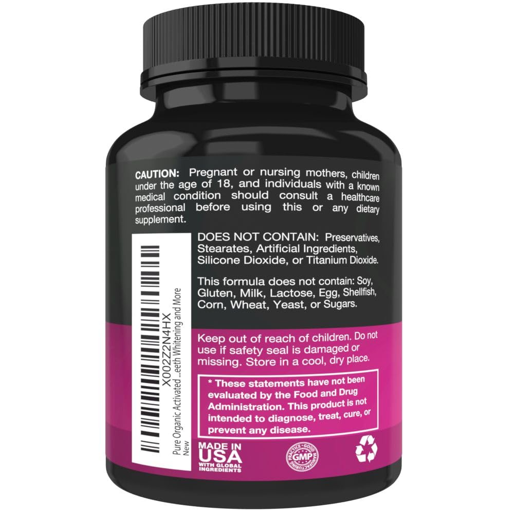600 mg Activated Charcoal for gut health