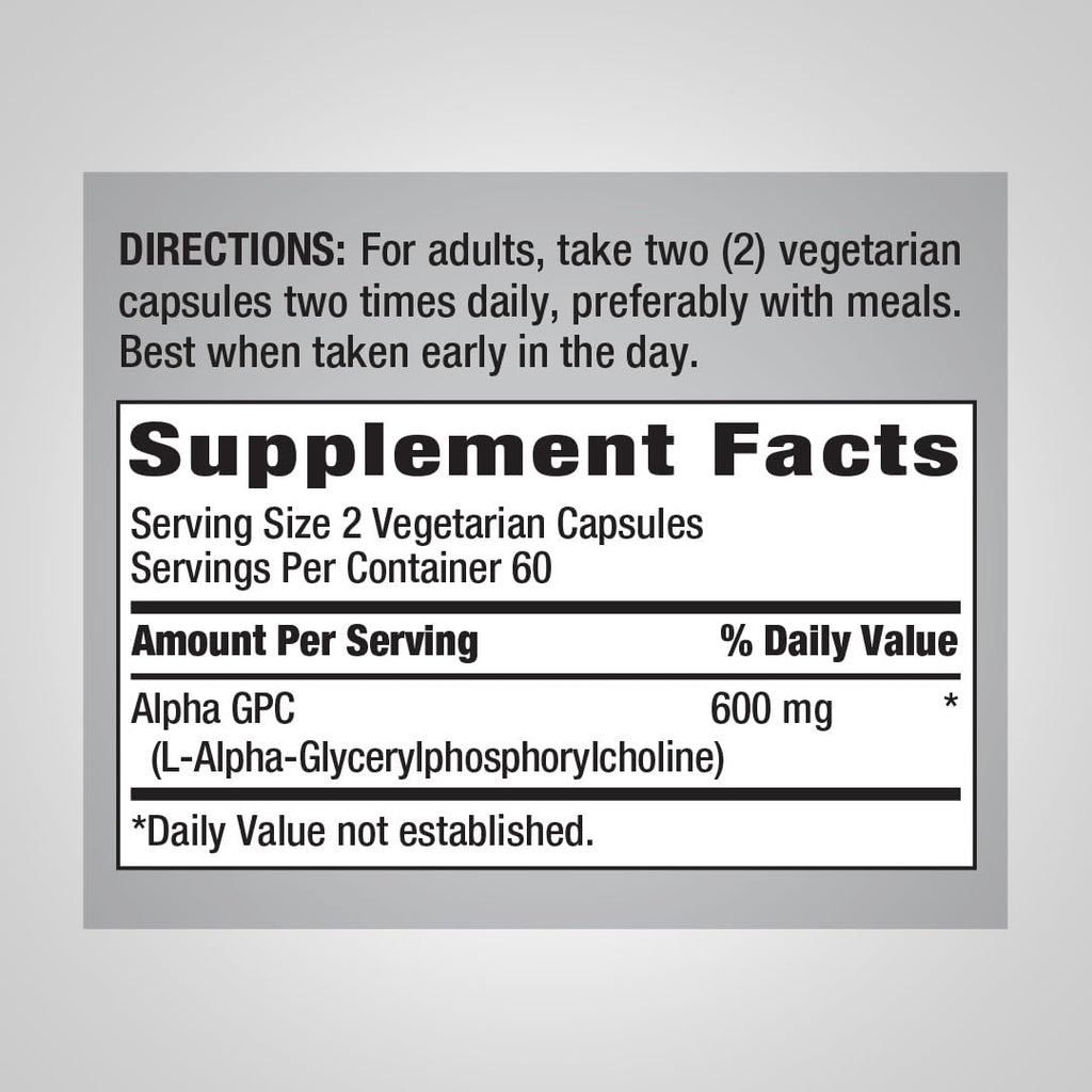 600 mg Alpha GPC cognitive support supplement