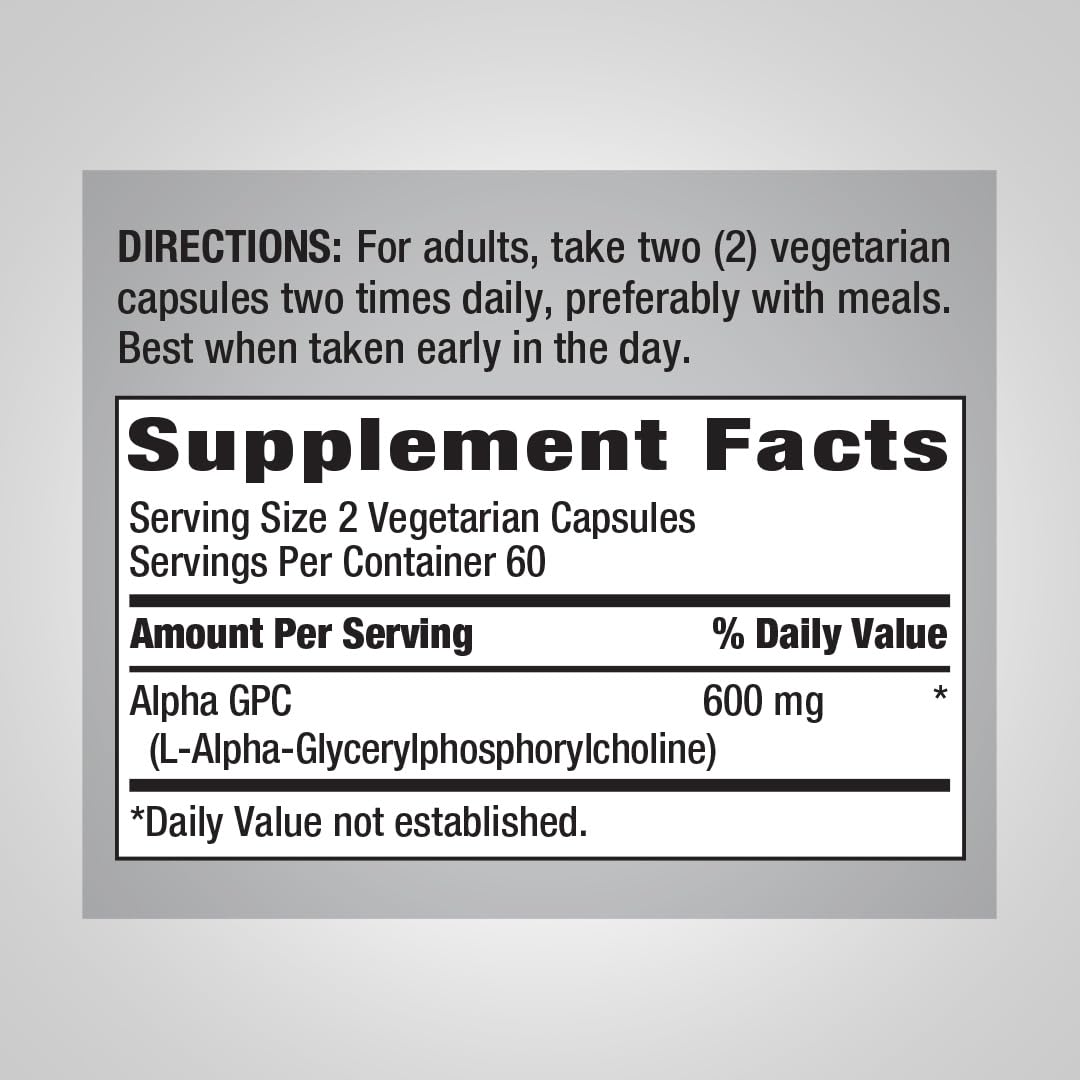 600 mg Alpha GPC cognitive support supplement