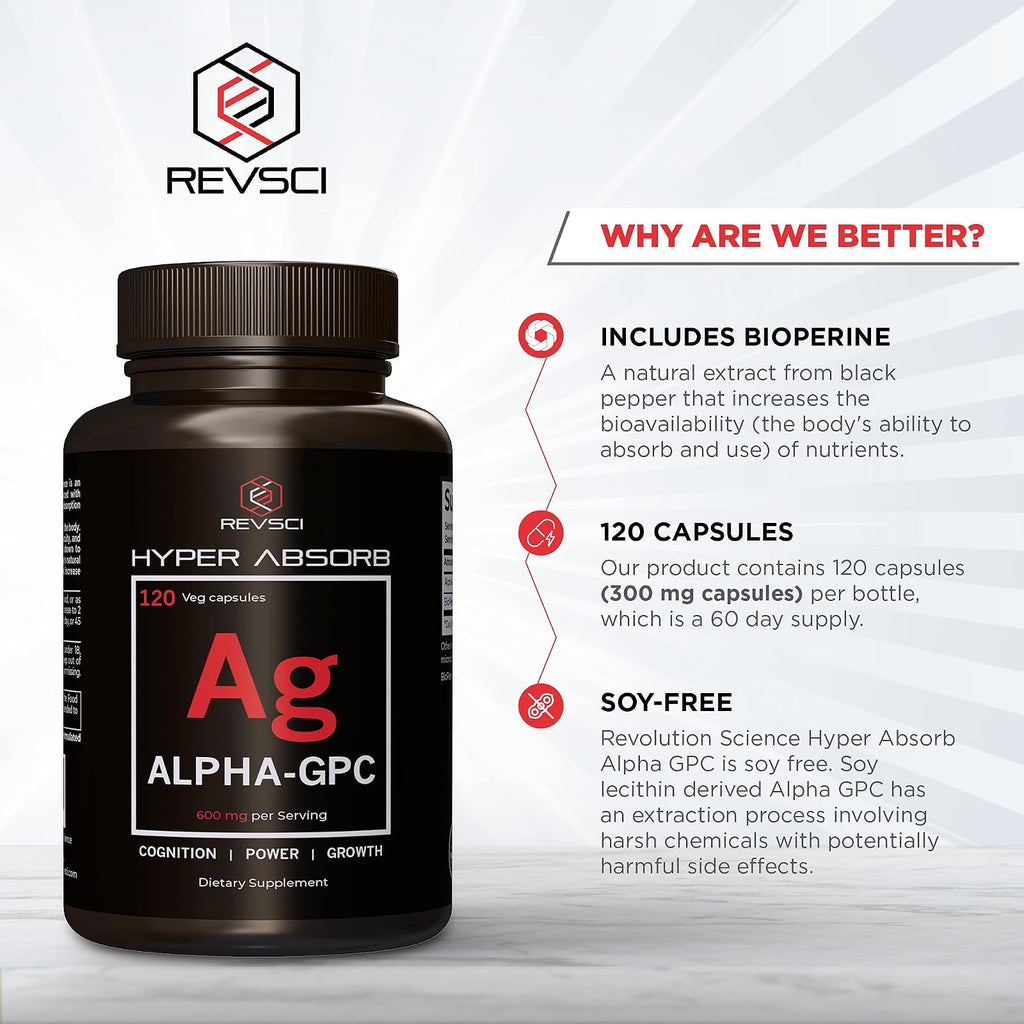600 mg Alpha GPC for mental clarity