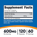 600 mg alpha lipoic acid capsules