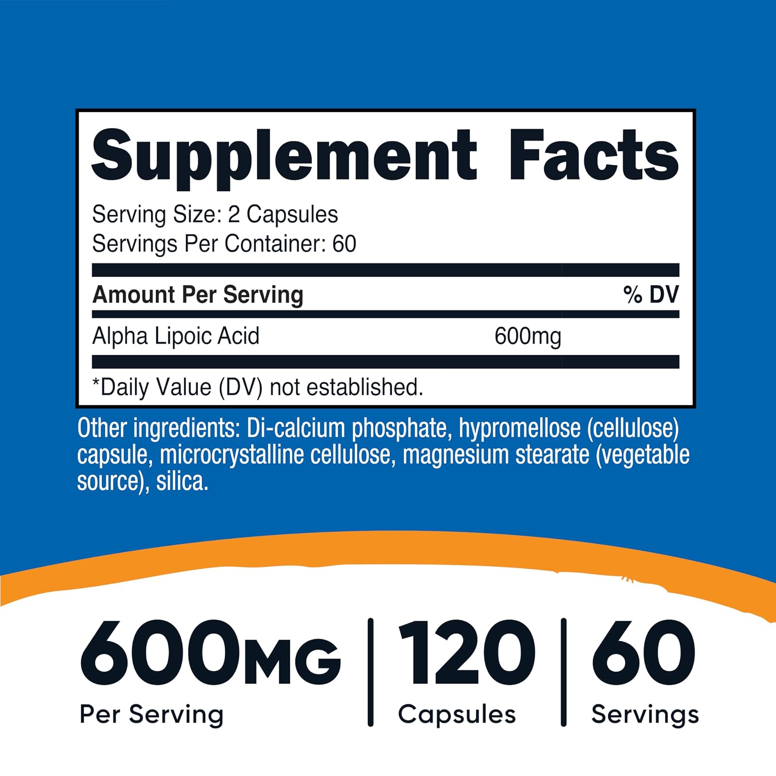 600 mg alpha lipoic acid capsules