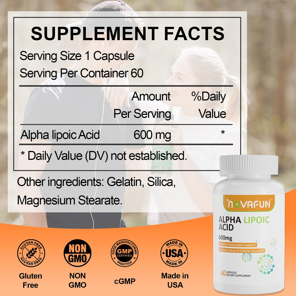 600 mg alpha lipoic acid capsules