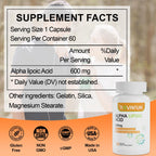 600 mg alpha lipoic acid capsules