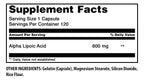 600 mg alpha lipoic acid capsules