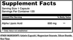 600 mg Alpha Lipoic Acid supplement