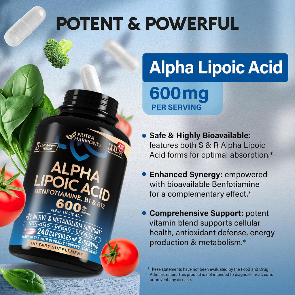600 mg alpha lipoic acid supplement
