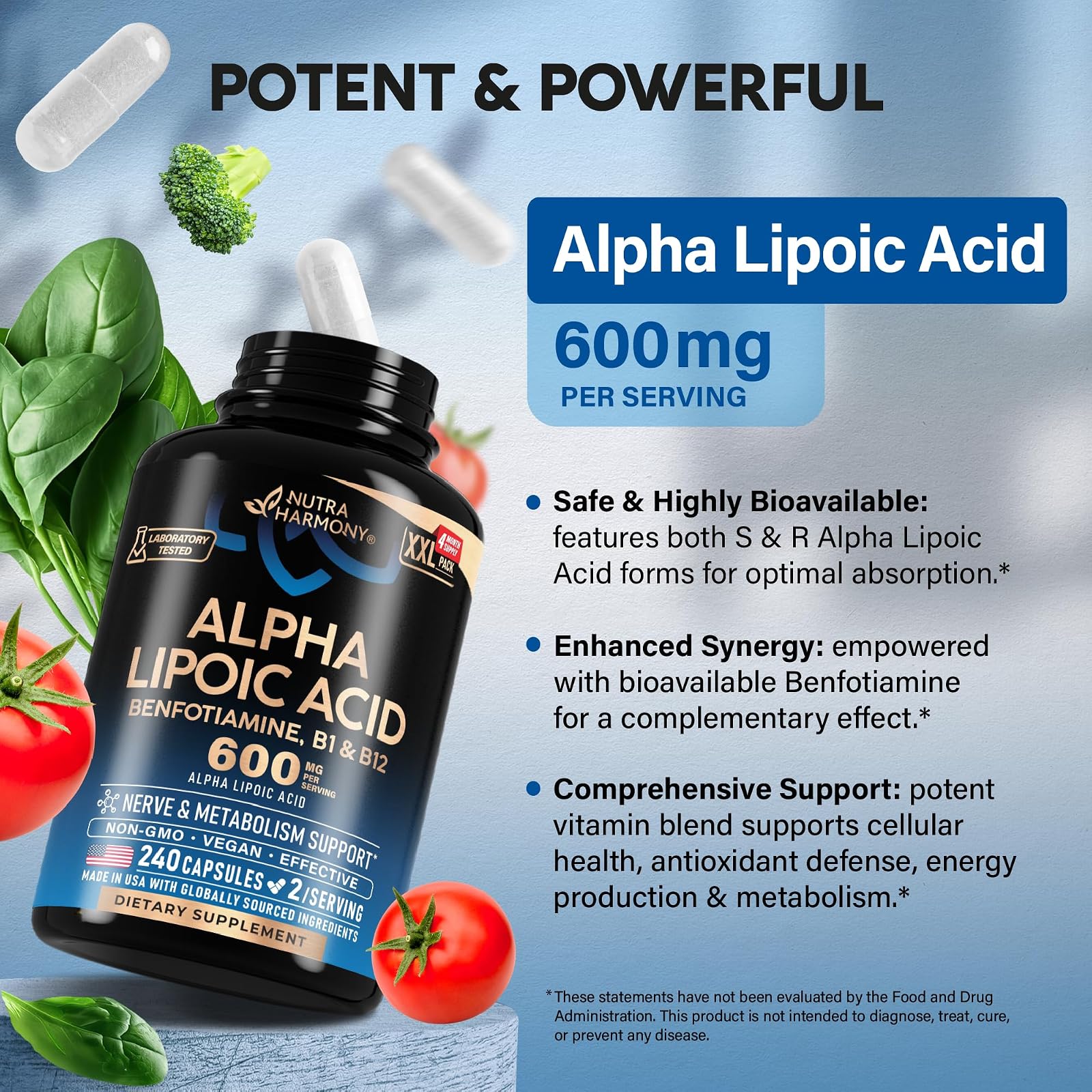 600 mg alpha lipoic acid supplement