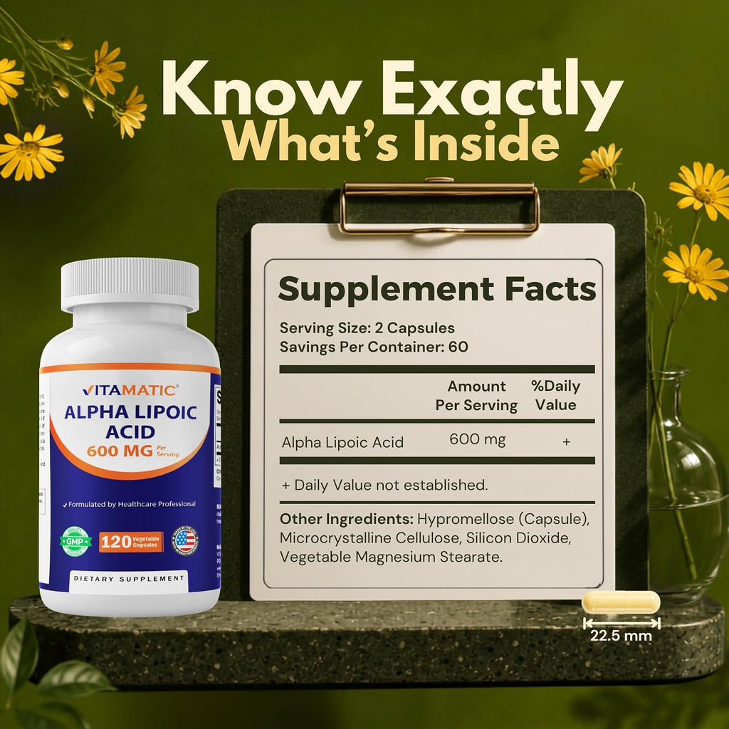600 mg Alpha Lipoic Acid supplement