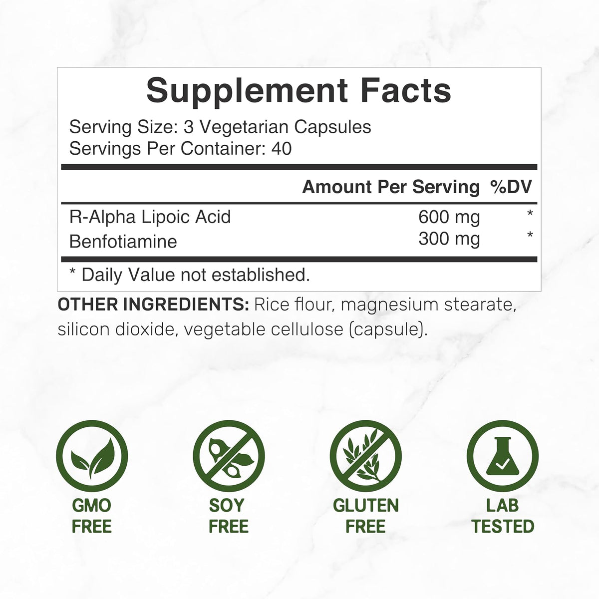 600 mg alpha lipoic acid supplement