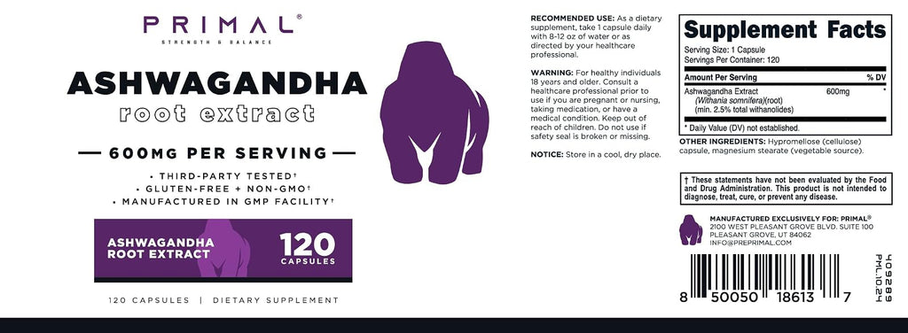 600 mg Ashwagandha capsules for wellness