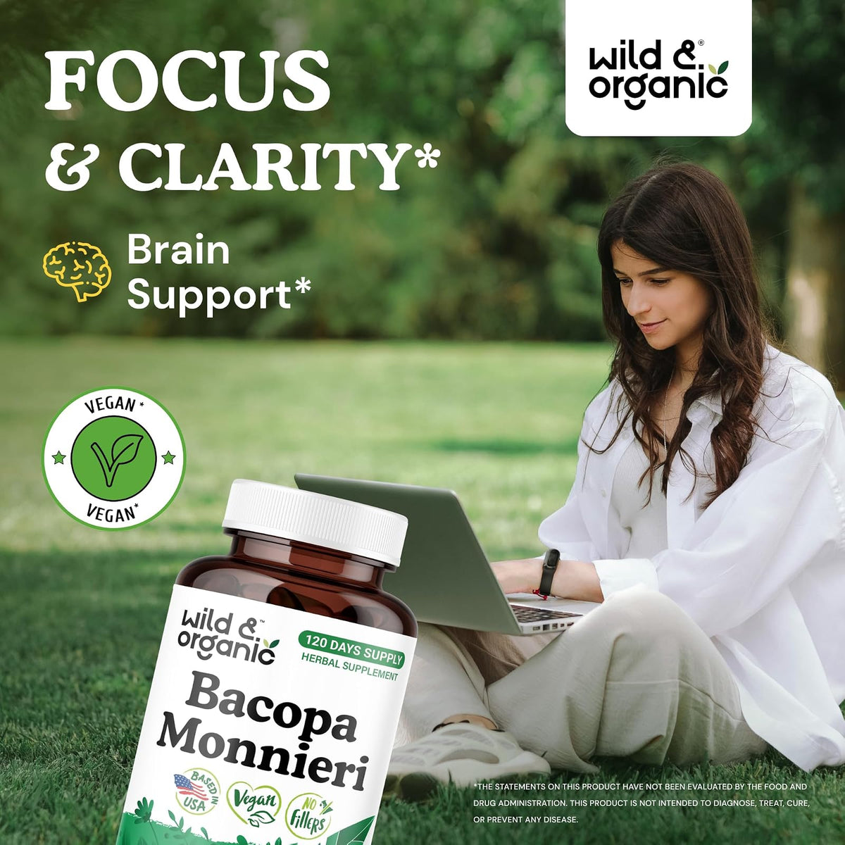 600 mg Bacopa Monnieri herbal supplement