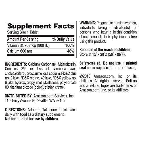 600 mg calcium for daily intake