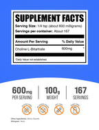 600 mg Choline Bitartrate for cognitive support