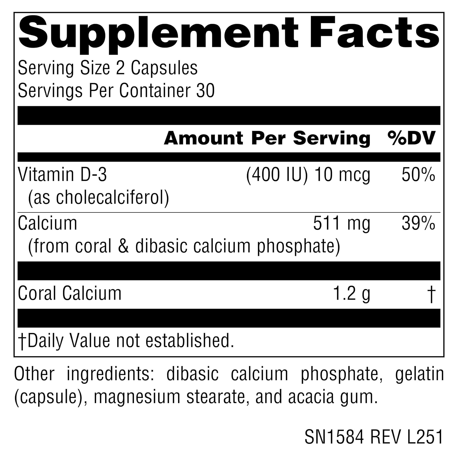 600 mg coral calcium supplement