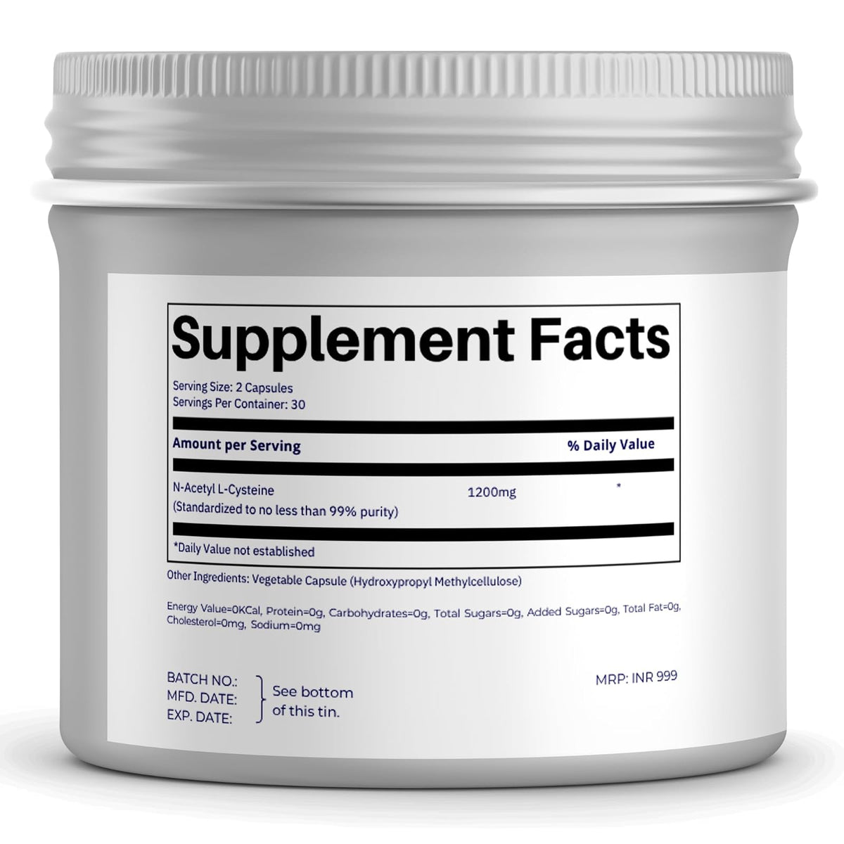 600 mg N-Acetyl L-Cysteine supplement