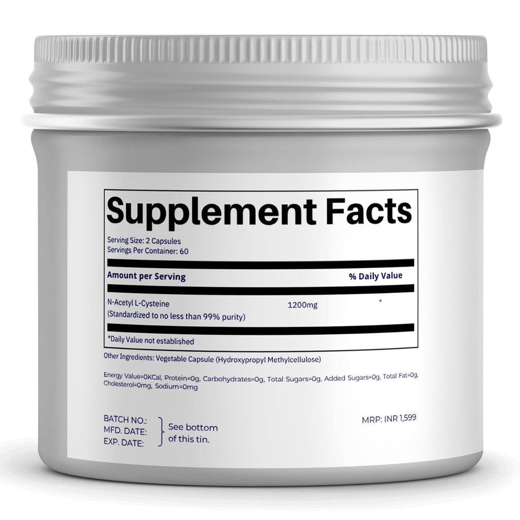 600 mg N-Acetyl L-Cysteine supplement