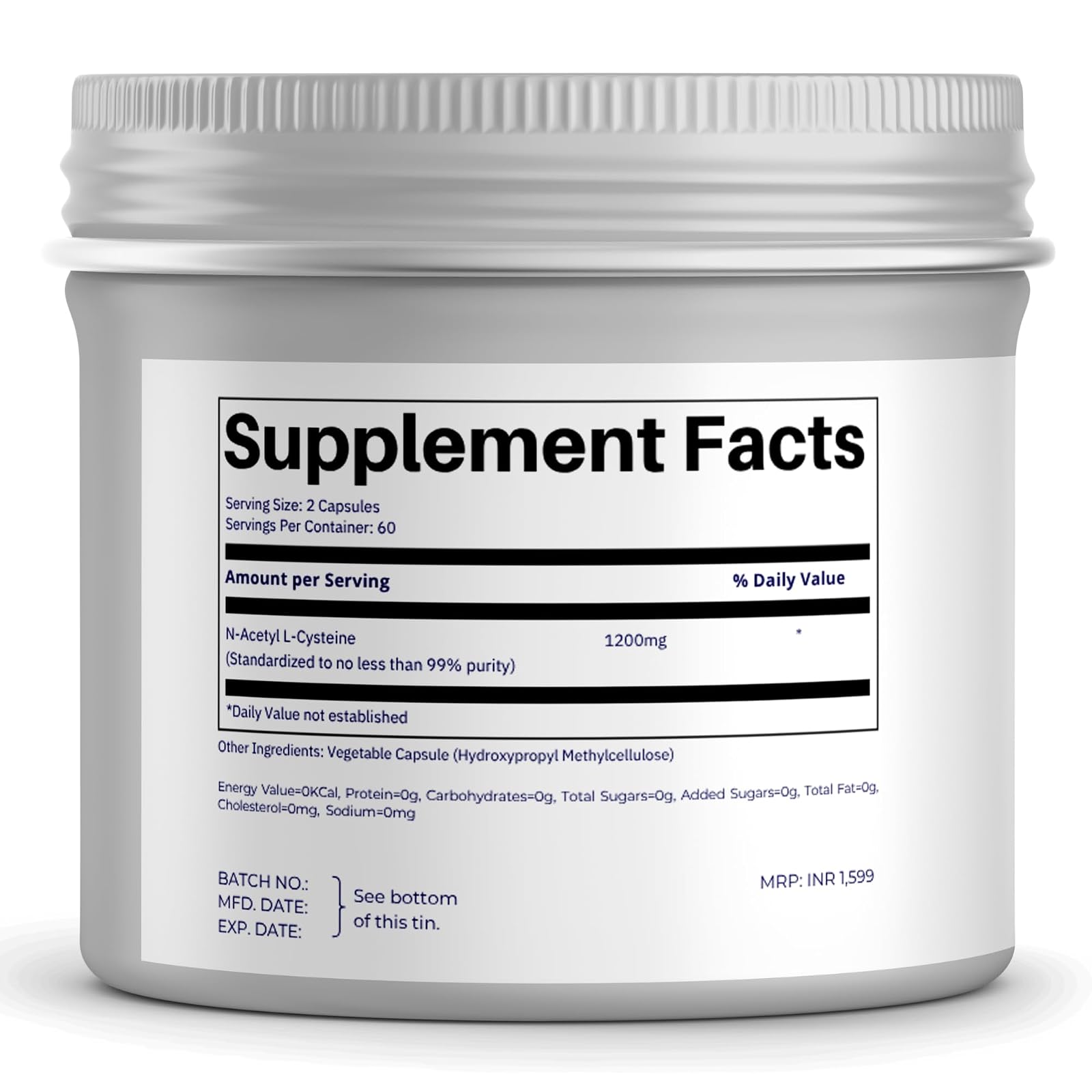 600 mg N-Acetyl L-Cysteine supplement
