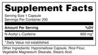600 mg NAC capsules for wellness