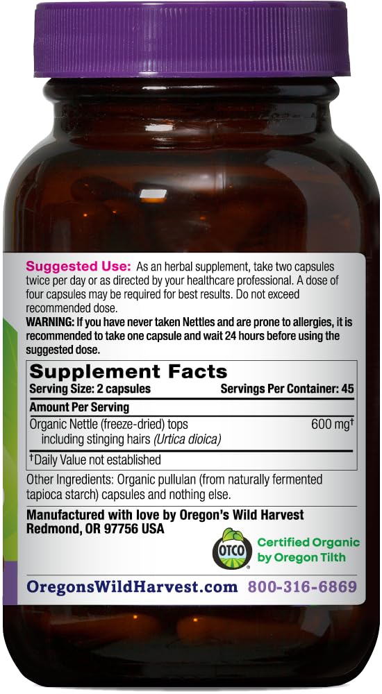 600 mg nettle capsules for wellness